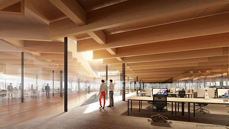 Kengo Kuma e l'ufficio biofilico del futuro. A Milano "Welcome, feeling at work" - Il progetto ...